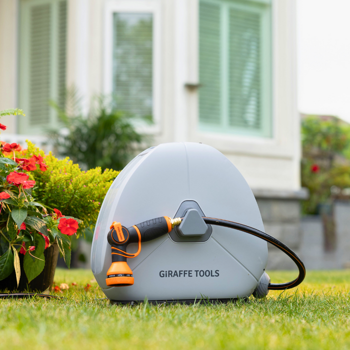 Ground-Mounted Retractable Garden Hose Reel | Giraffe Tools®