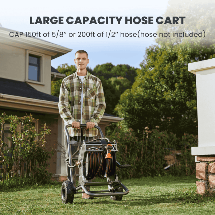 Garden Hose Reel Cart-2 Wheels | Giraffe Tools