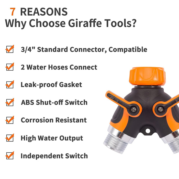 Metal Water Hose Splitter | Giraffe Tools