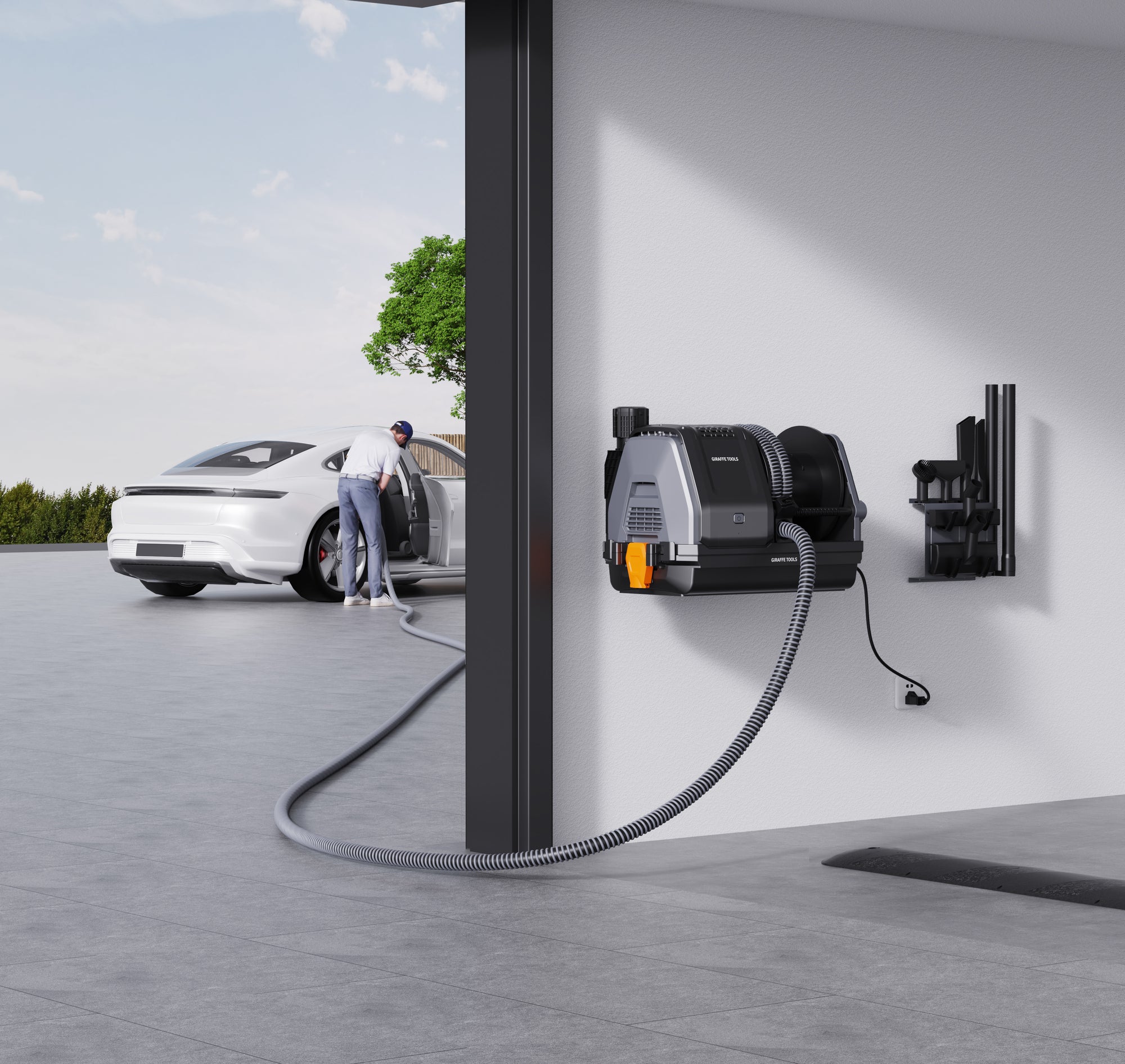 Retractable Garage Vacuum Launch