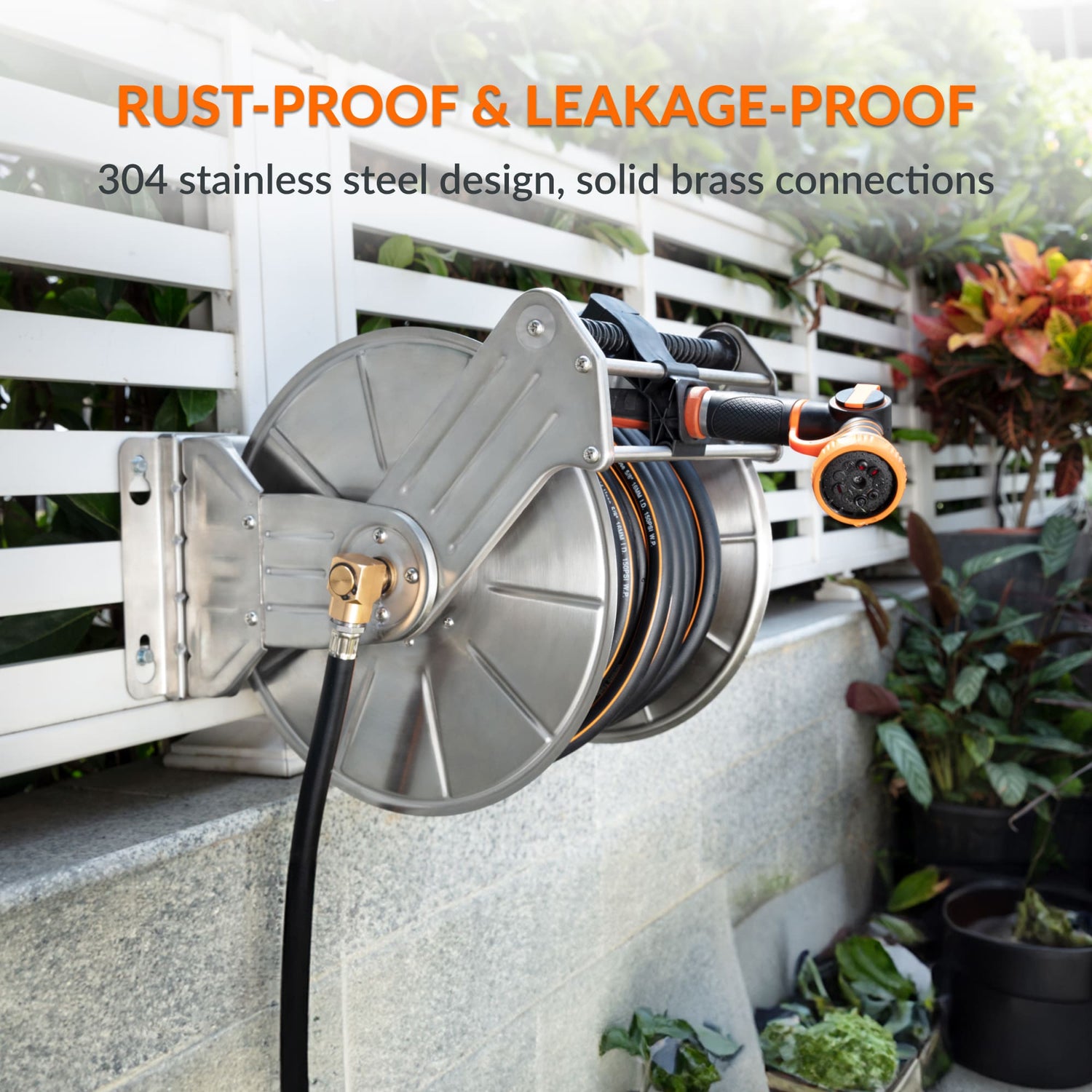 Wall Mounted Hose Reel-Stainless Steel | Giraffe Tools