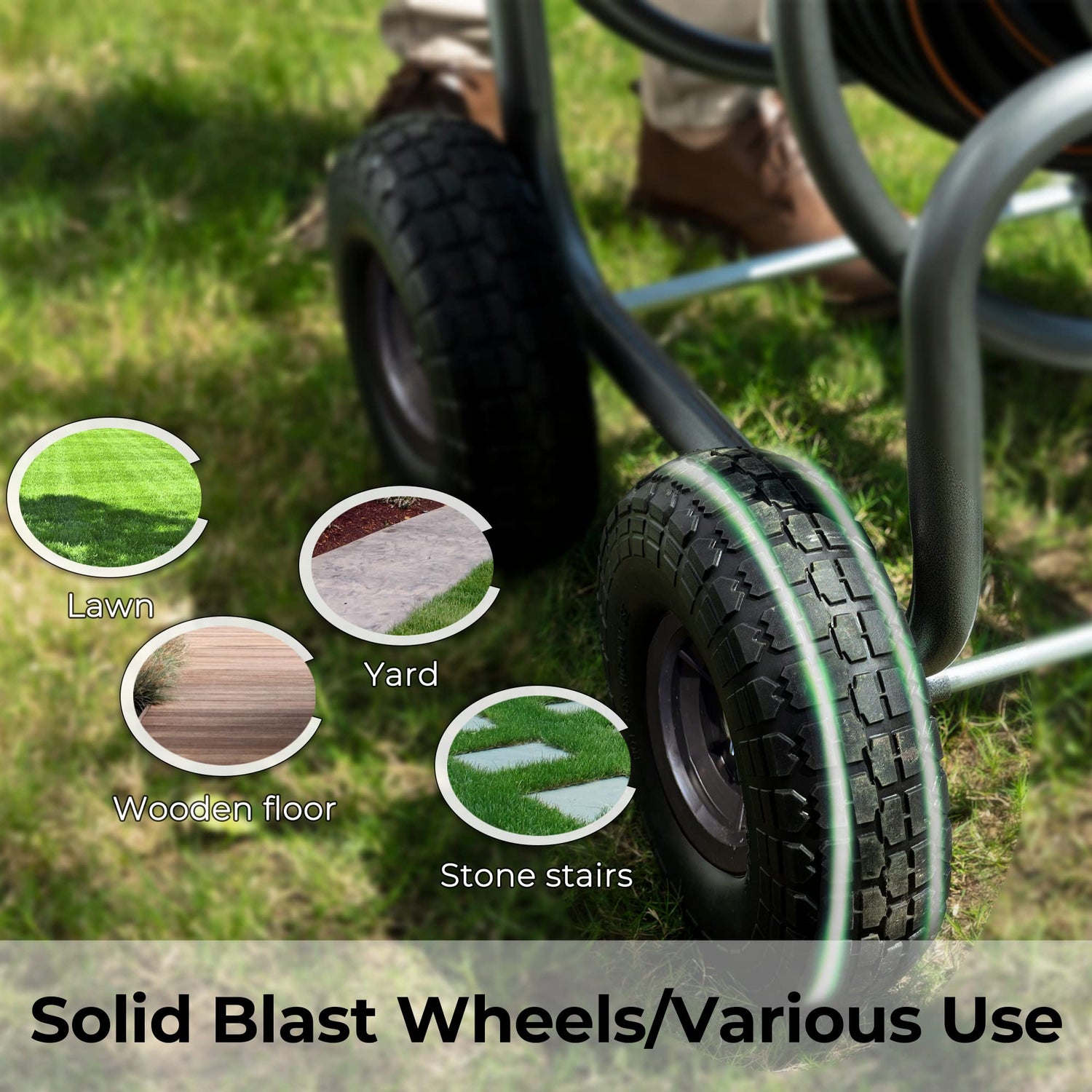 Garden Hose Reel Cart-4 Wheels | Giraffe Tools