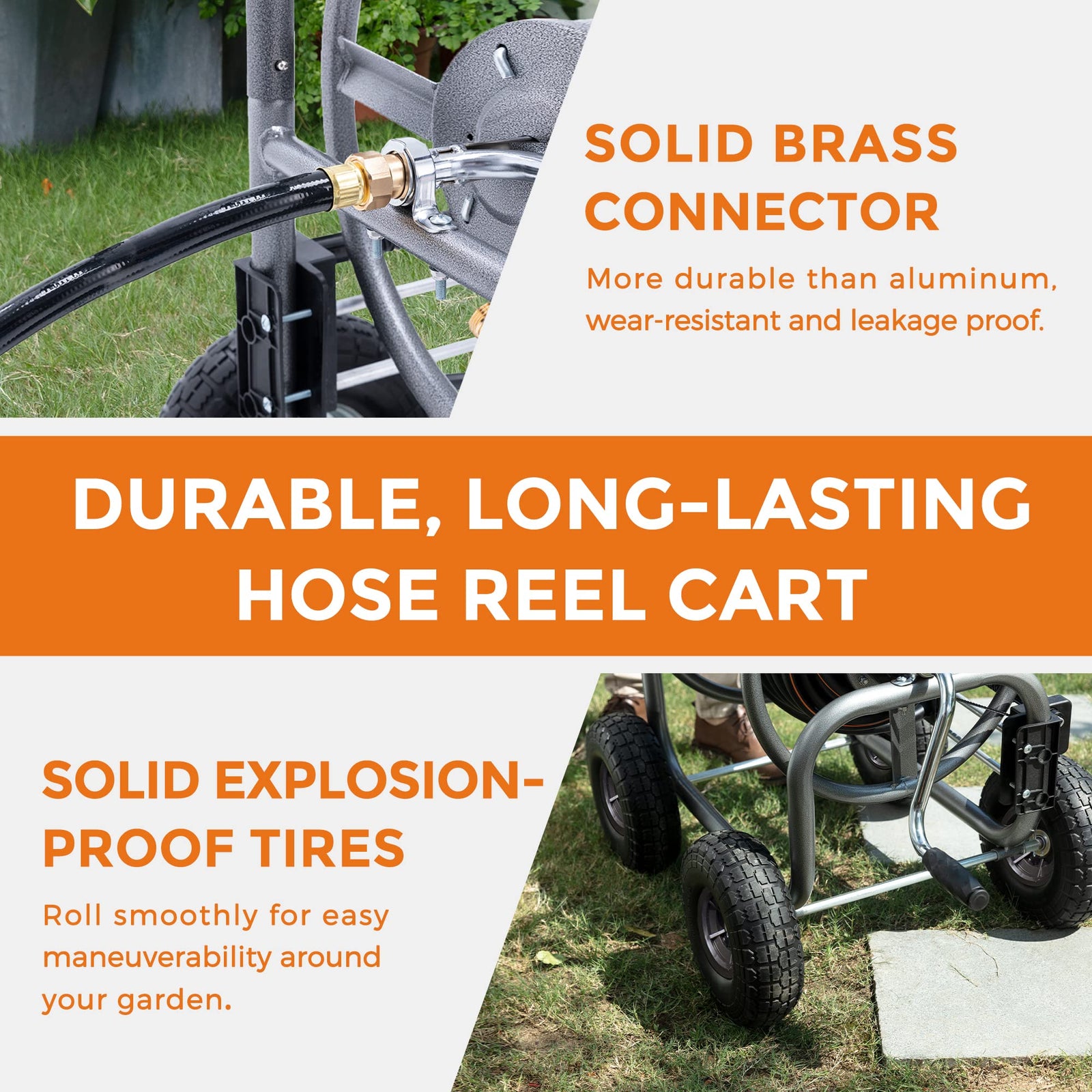 Garden Hose Reel Cart-4 Wheels | Giraffe Tools